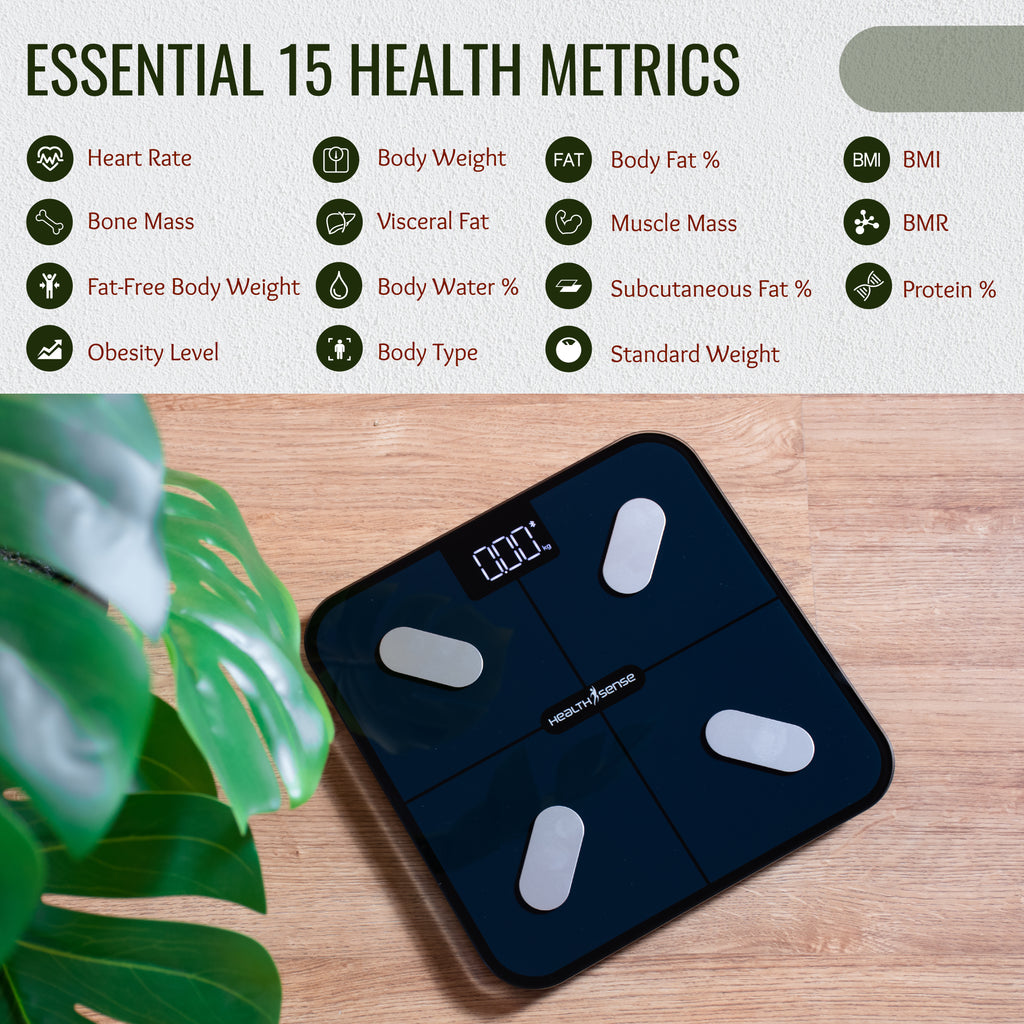 HealthU+ Smart Bluetooth Weighing Scale with Heart-Rate BS 181 ...